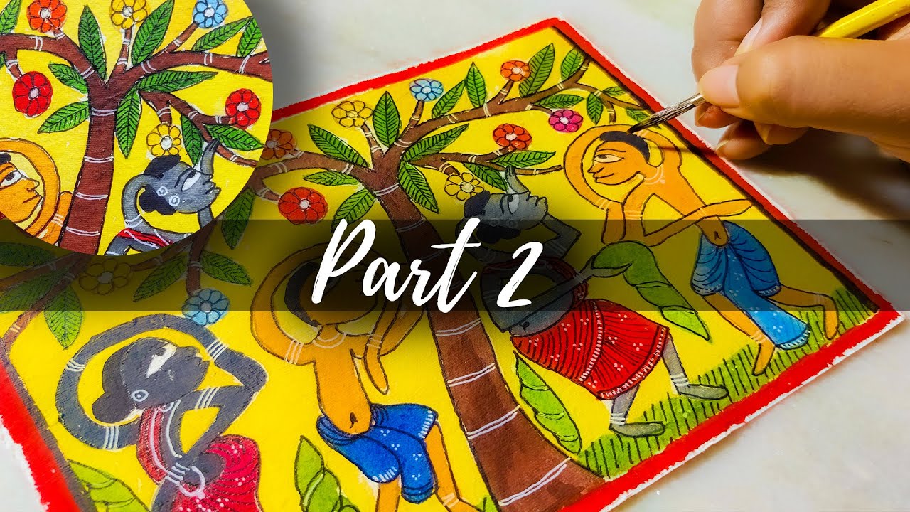 Santhal Painting (2/5) EASY Tutorial /Santali Tribal Painting - YouTube