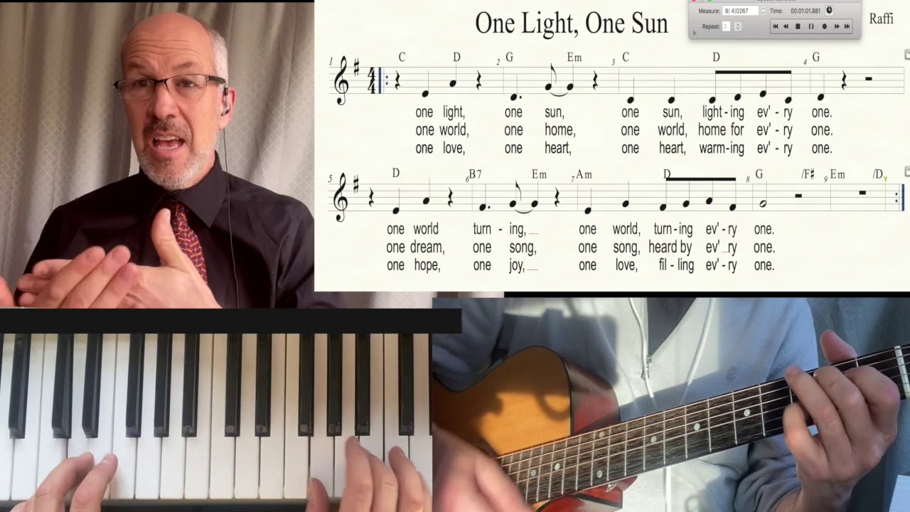 One Light, One Sun, Raffi, by Mr. Danziger in English and Spanish - YouTube