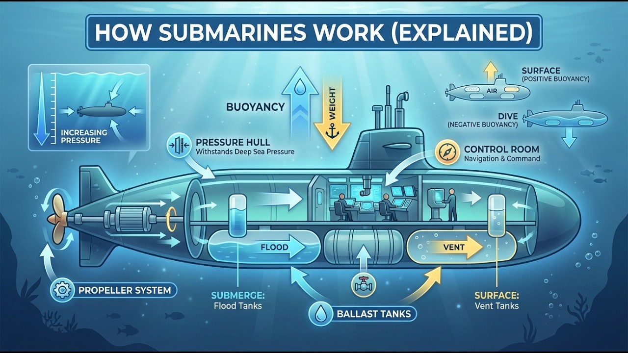 How Do Submarines Work? (The Physics of Diving & Surfacing) - YouTube