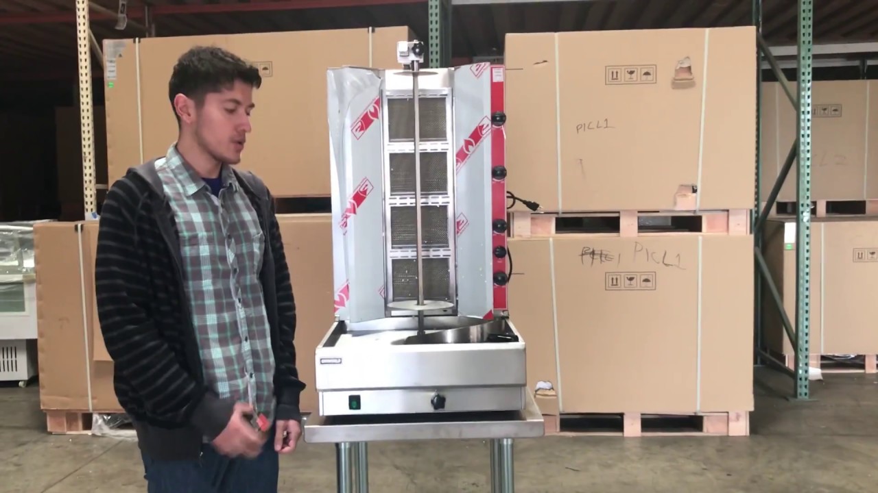 Nsf etl Doner Kebab Machine Shawarma Turkey barbecue machine - YouTube