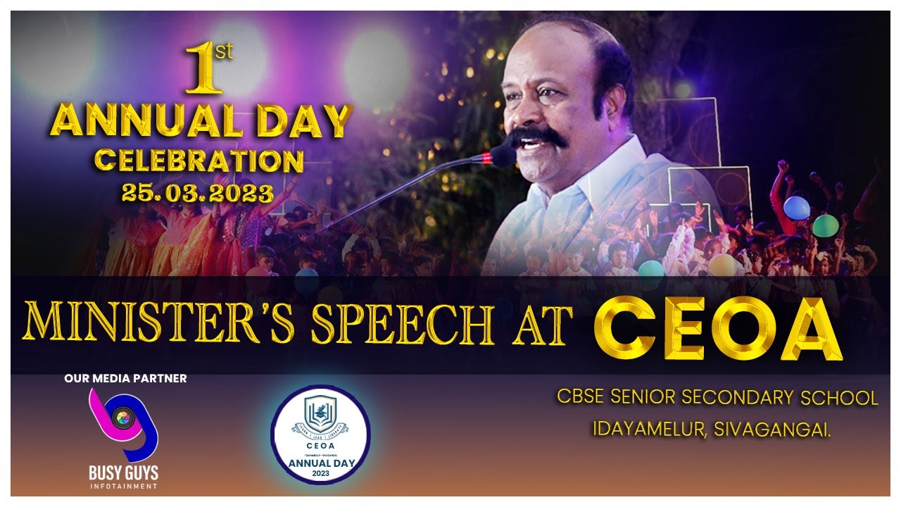 MINISTER SPEECH AT CEOA SCHOOL / 1st ANNUAL DAY CELEBRATION - 2023 ...
