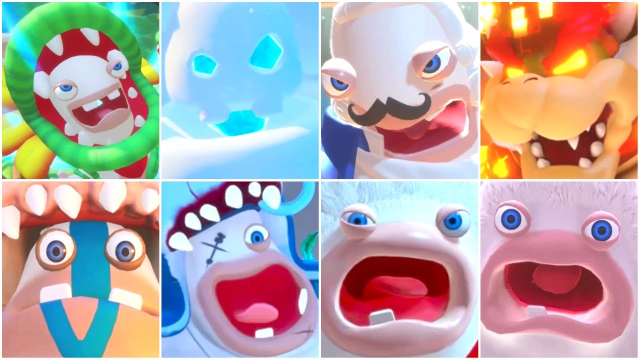 Mario + Rabbids Kingdom Battle - All Bosses & Ending (DLC Included ...