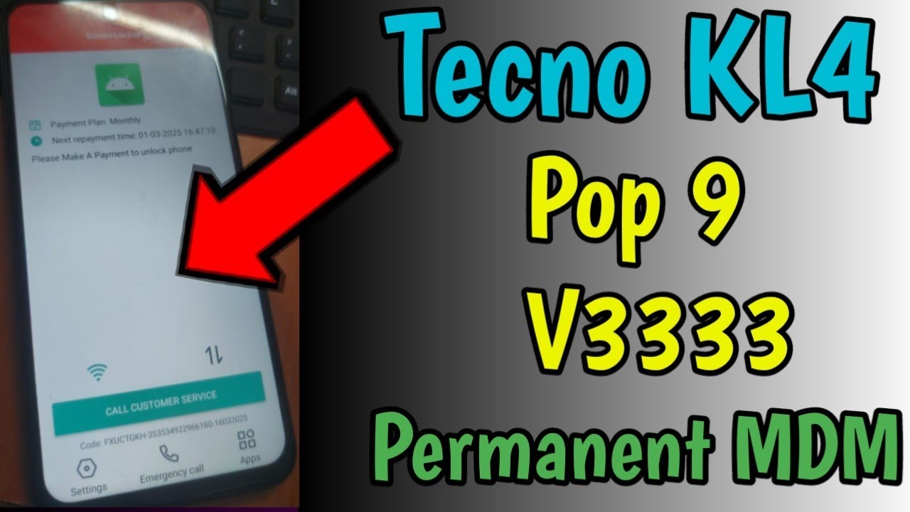 Tecno Pop 9 KL4 V3333 Permanent MDM Remove🔥 ️ - YouTube