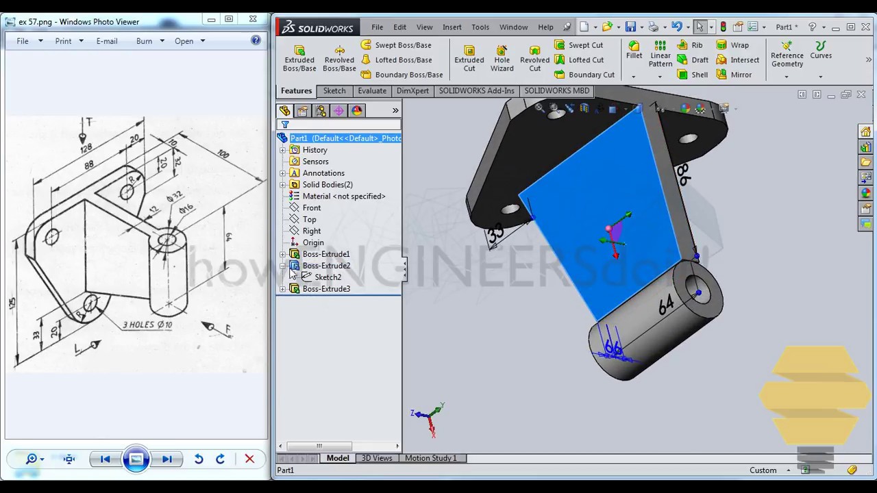 SolidWorks Beginners|Exercise 57|Practice session - YouTube