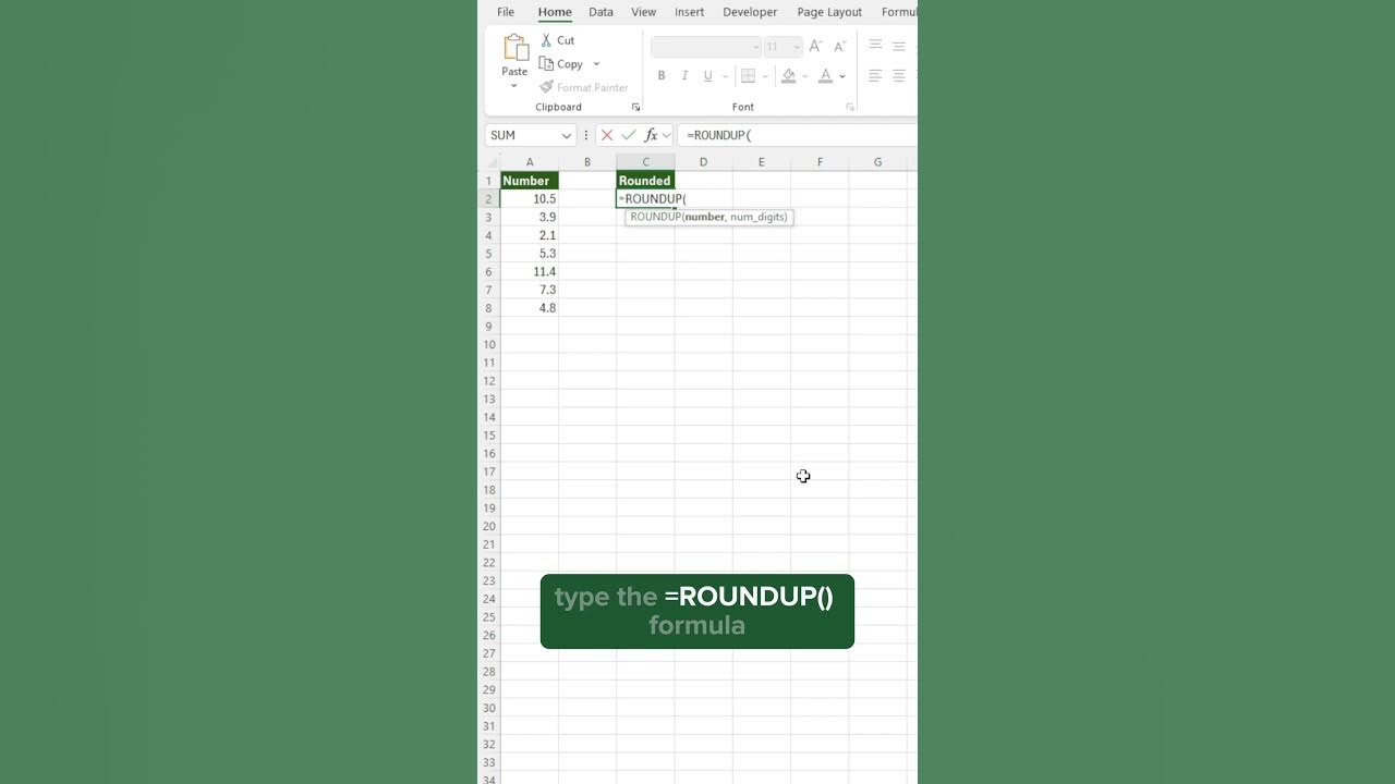 STOP Wasting Time on Manual Calculations Use Excel's ROUNDUP Function! - YouTube