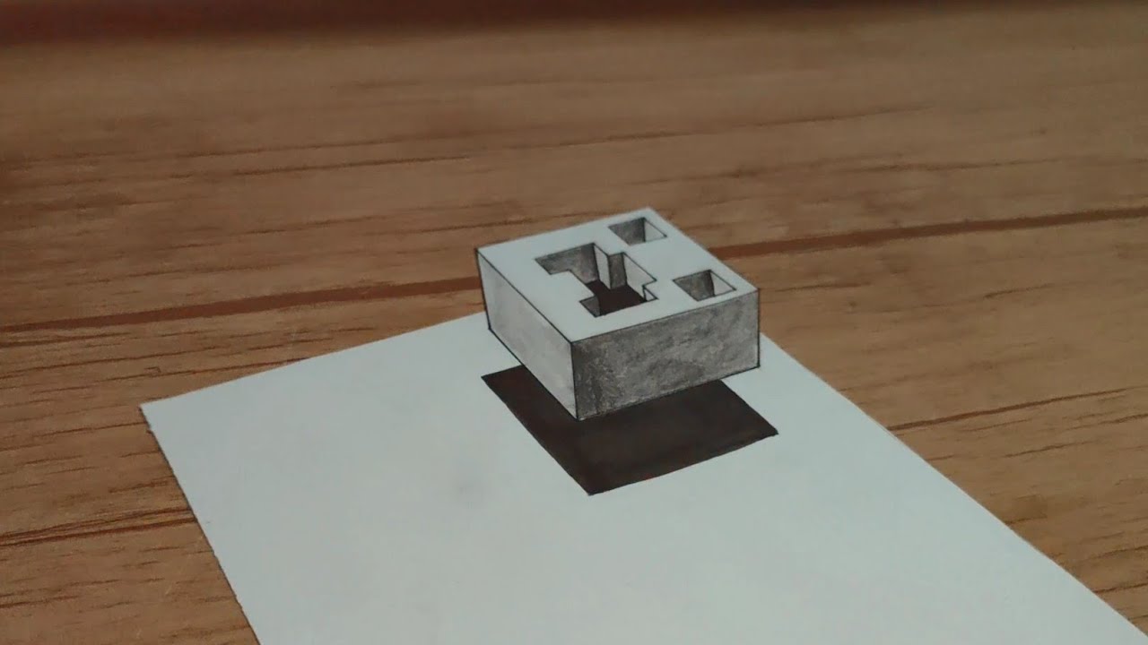 How to draw 3d art on paper step by step - YouTube