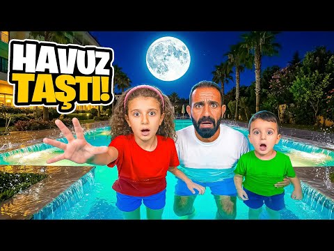 POYRAZ ELİF HAVUZDA BÜYÜK OLAY !!HAVUZ TAŞTI!!!
