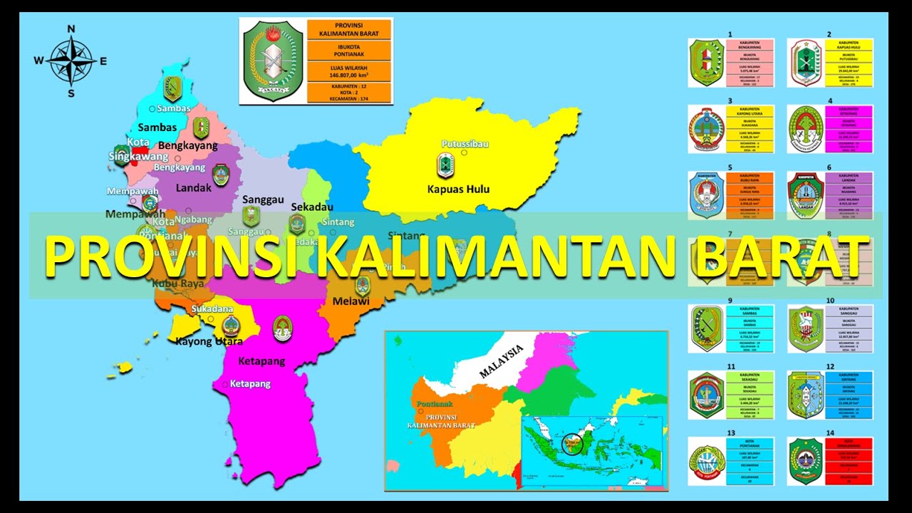 #20 Peta Indonesia, Provinsi Kalimantan Barat (Kabupaten, Kota ...