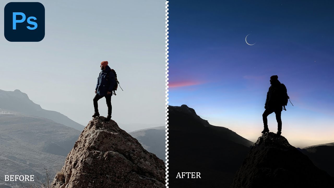 Create Dramatic Night Silhouettes in Just 2 Minutes | Photoshop ...
