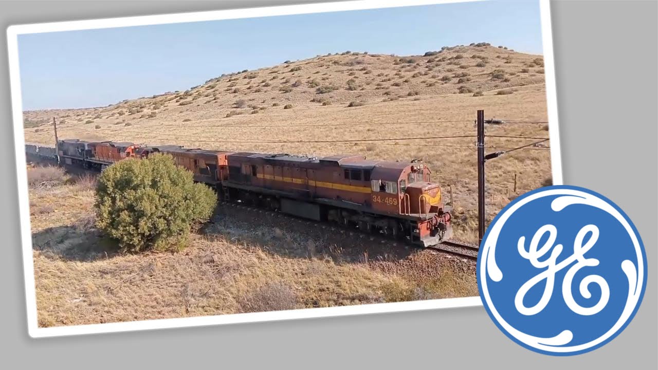 4 x Class 34 GE Transnet locos BETHULIE, Queenstown to Springfontein ...
