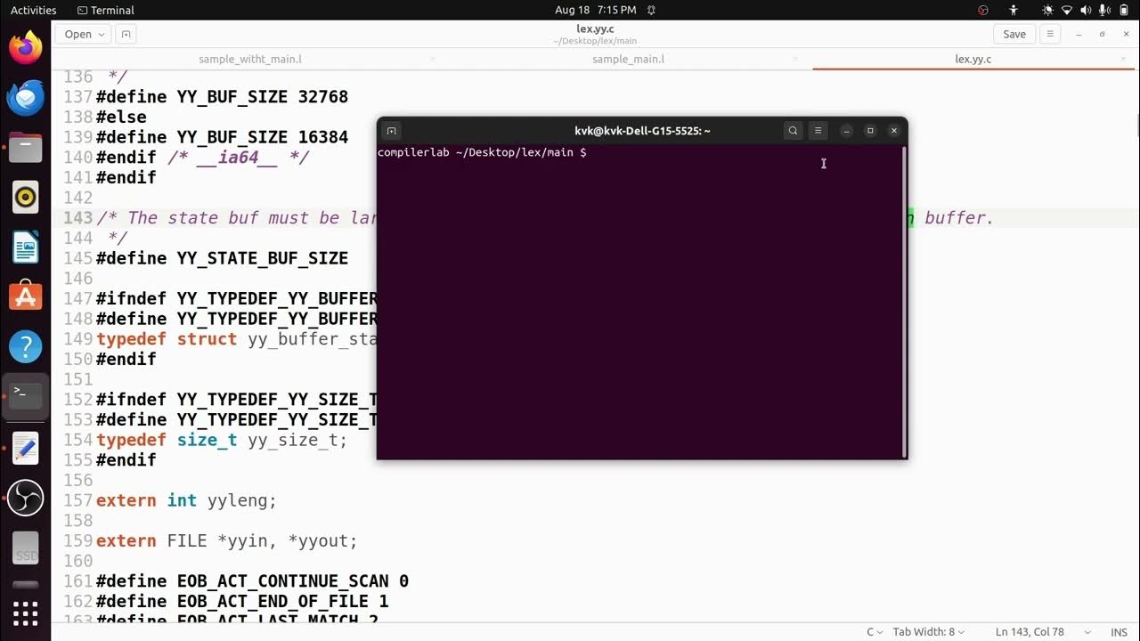 LEX Script Tutorial: Writing Lexers With and Without Main Functions | Flex Programming - YouTube