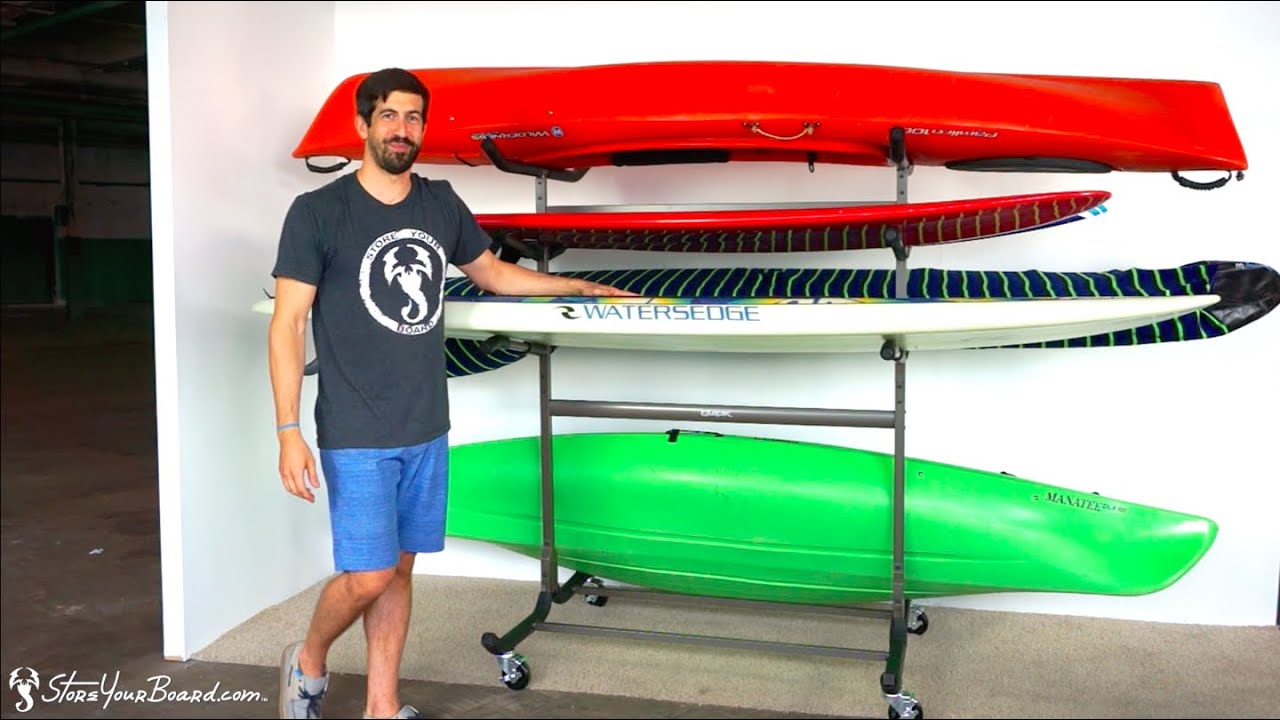 SUP and Kayak Rack on Wheels | StoreYourBoard - YouTube