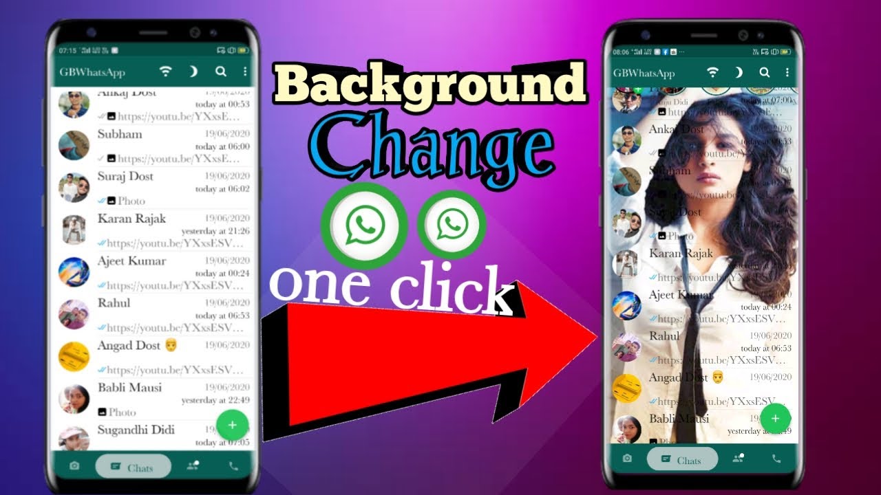 Change Whatsapp Home Screen Wallpaper and Photos...... - YouTube