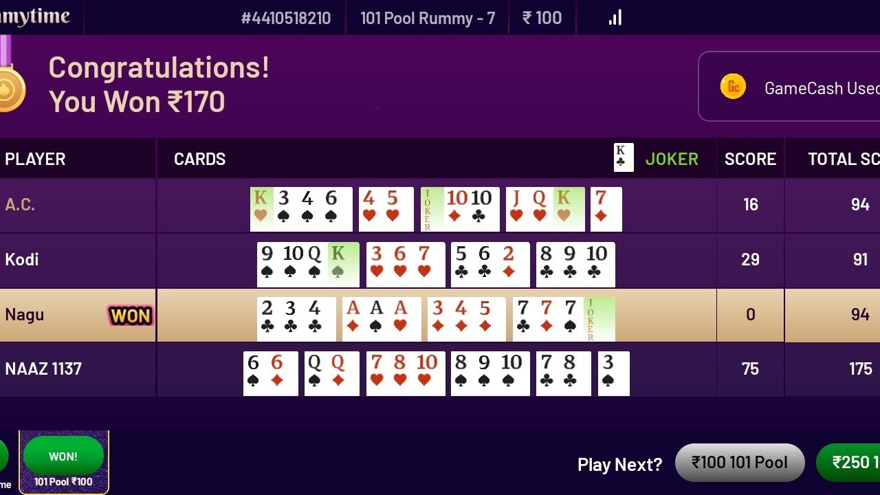 Rummy Time Win again🥰 - YouTube