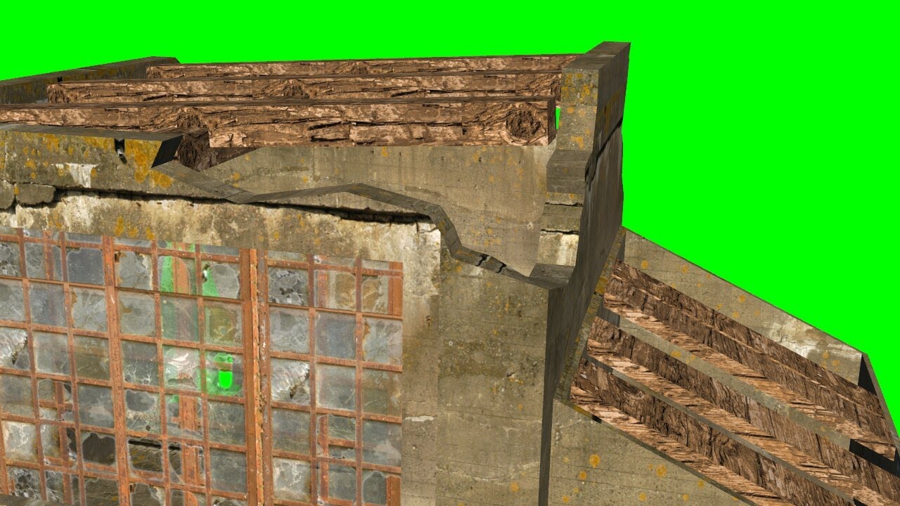 war bunker ruins - different views - green screen effect - YouTube