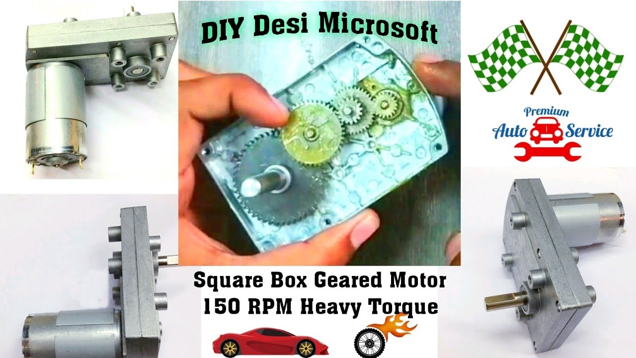 Square Box Geared Motor 150 RPM Heavy Torque #diy #dcmotor #unboxing ...