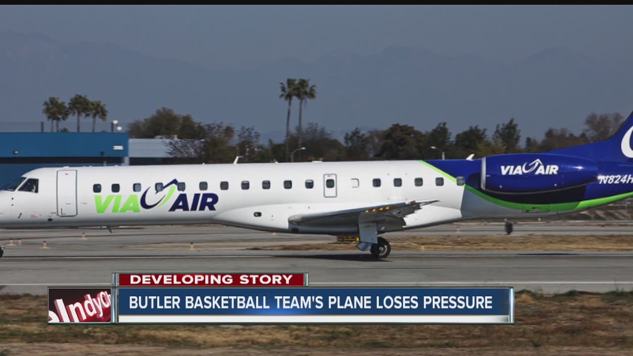 Butler basketball team's plane loses pressure mid-flight - YouTube