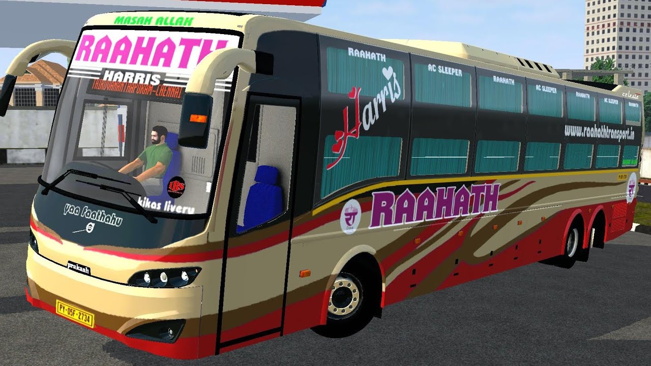 RAAHATH VOLVO CELESTE BROWN COLOUR LIVERY FOR BUSSID ! IBS GAMING - YouTube
