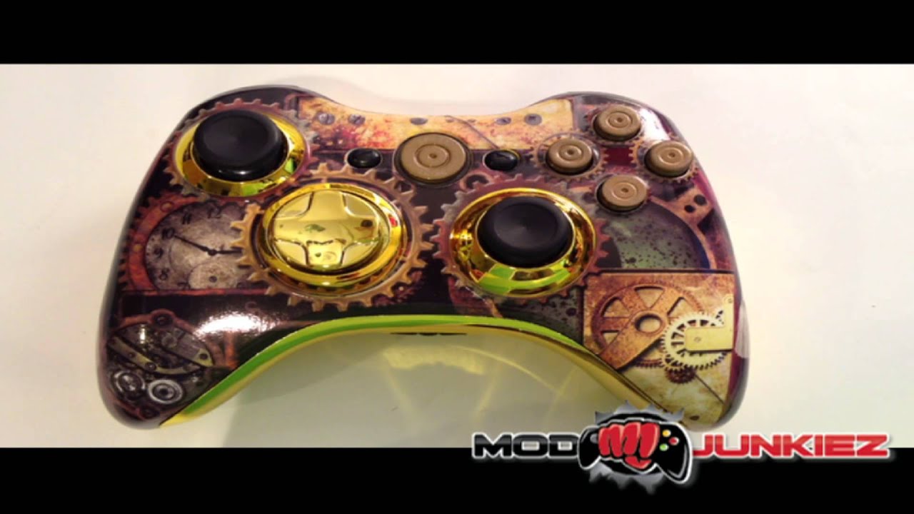 Steam Punk Custom Xbox 360 Wireless Controller - Modjunkiez - YouTube