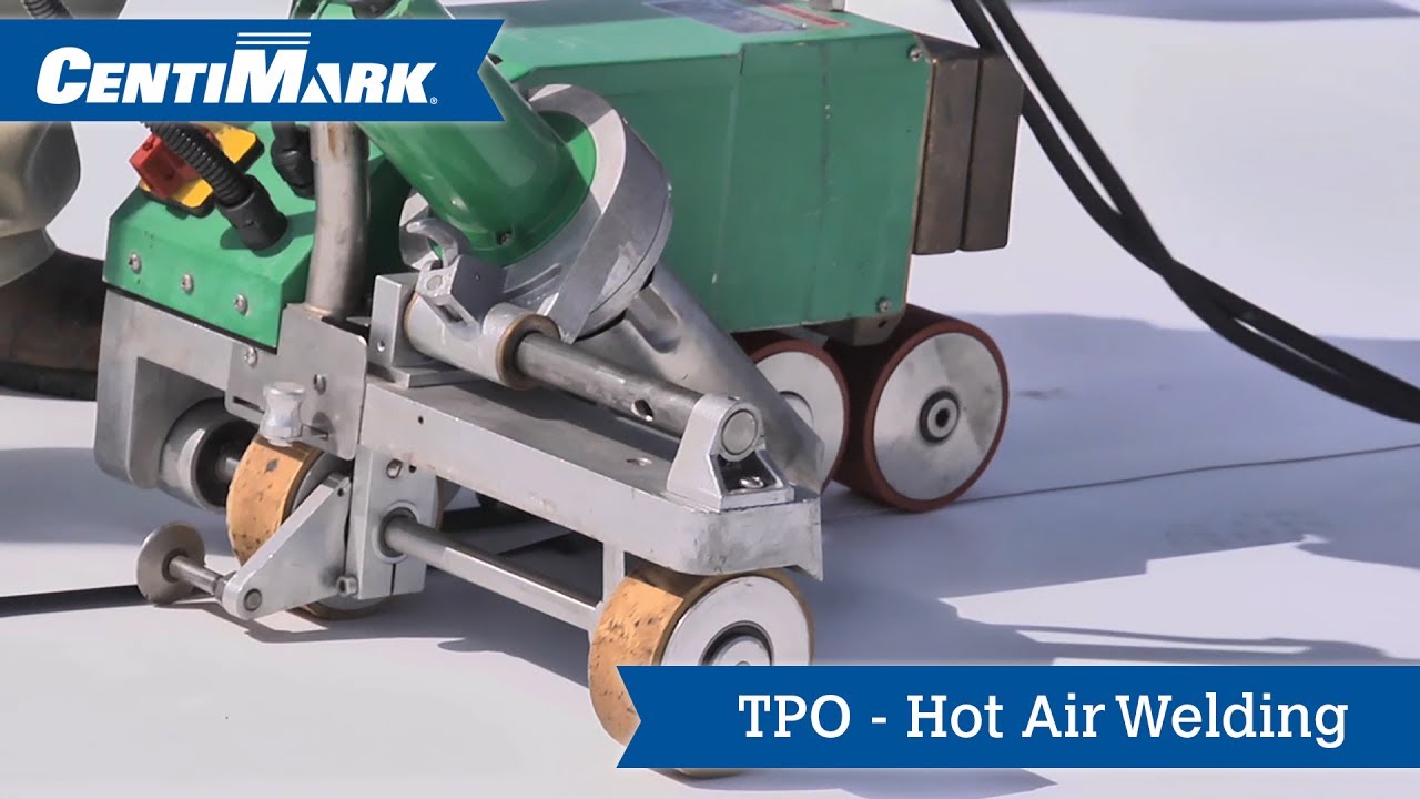 What is the process of hot air welding sheets on a commercial roof ...