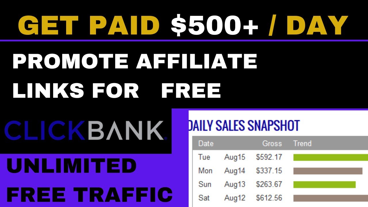 How to Promote Clickbank Affiliate Marketing Links For Free - YouTube