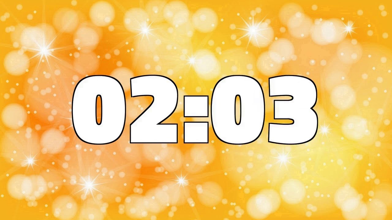 2 MINUTES AND 3 SECONDS TIMER [123 seconds - Yellow Shiny] - YouTube
