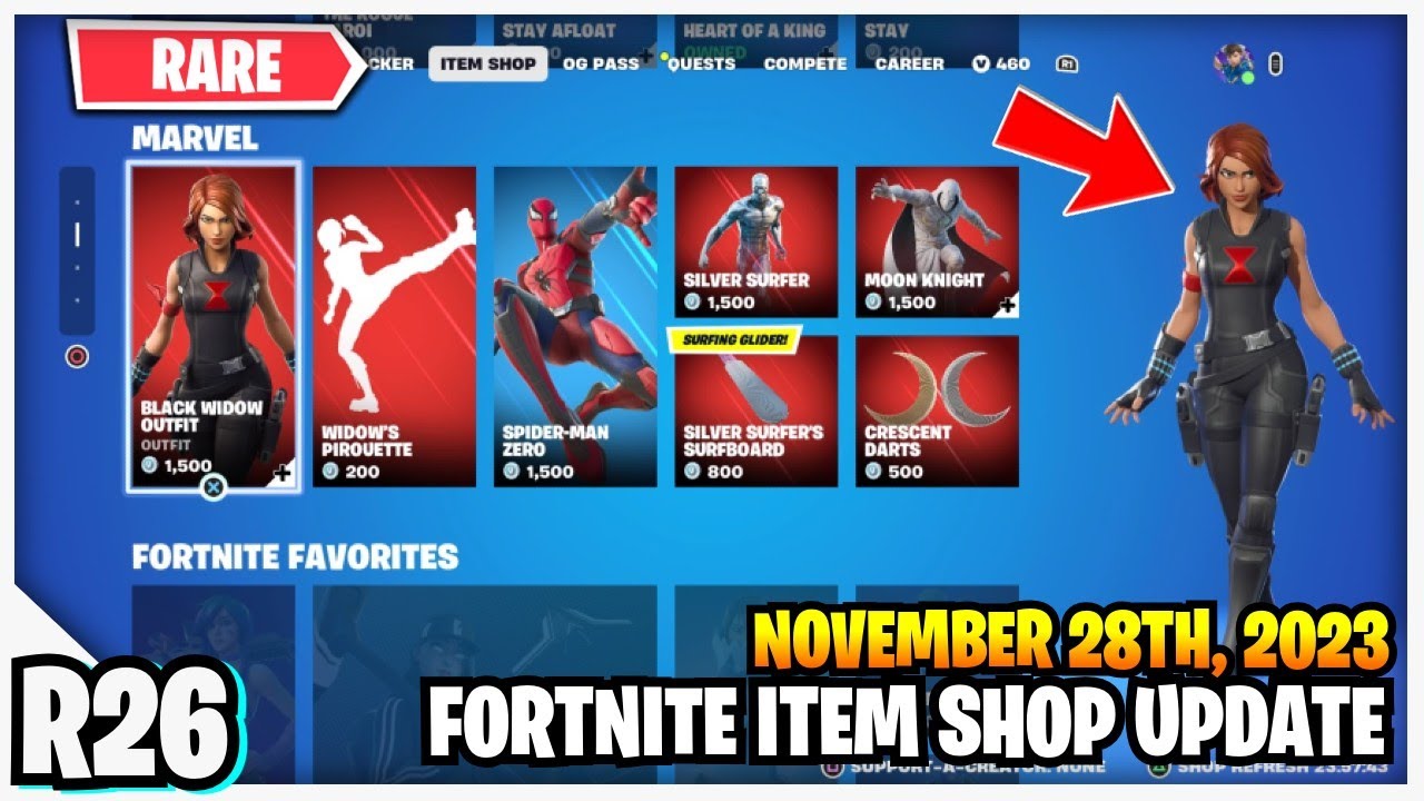 Fortnite Item Shop *SUPER RARE* OG BLACK WIDOW SKIN IS BACK! [November ...