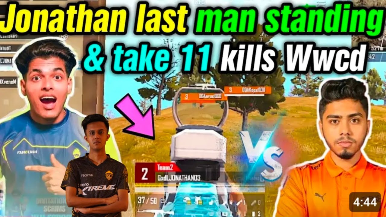 Jonathan last man standing and take 11 kills Wwcd 🥵 Godlike on fire 🇮🇳 ...