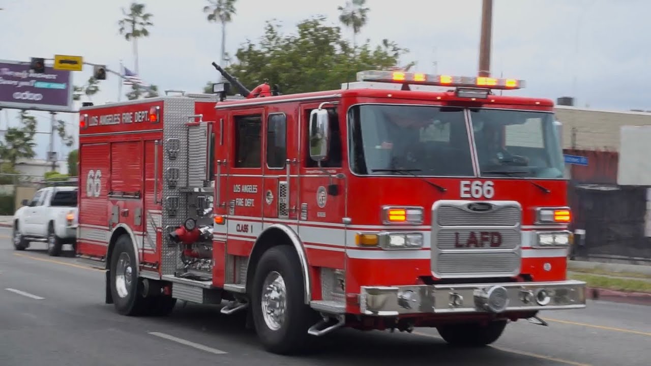 LAFD Engine & Rescue 66, Rescue 266, Rescue 33 - YouTube