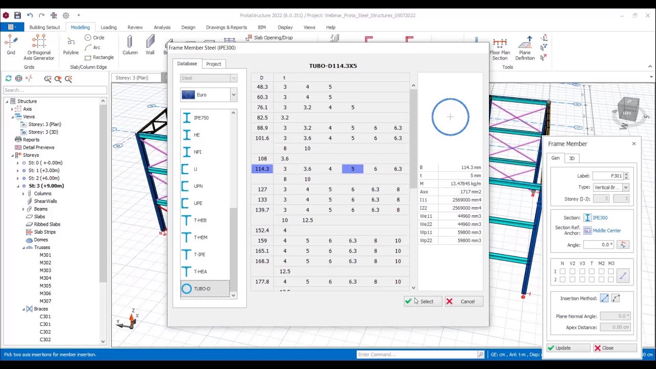 How to Insert and Manage Frame Members with ProtaStructure 2022 - YouTube