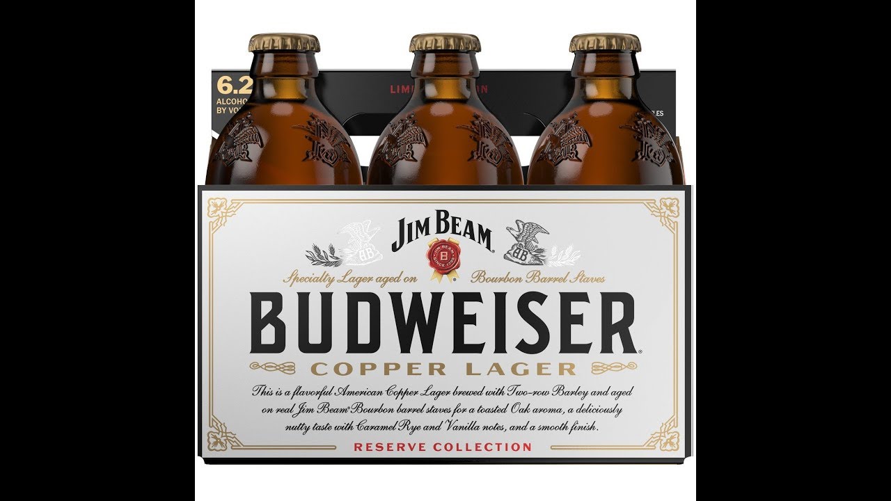 Budweiser Copper Lager Aged on Jim Beam Barrel Staves Review - YouTube