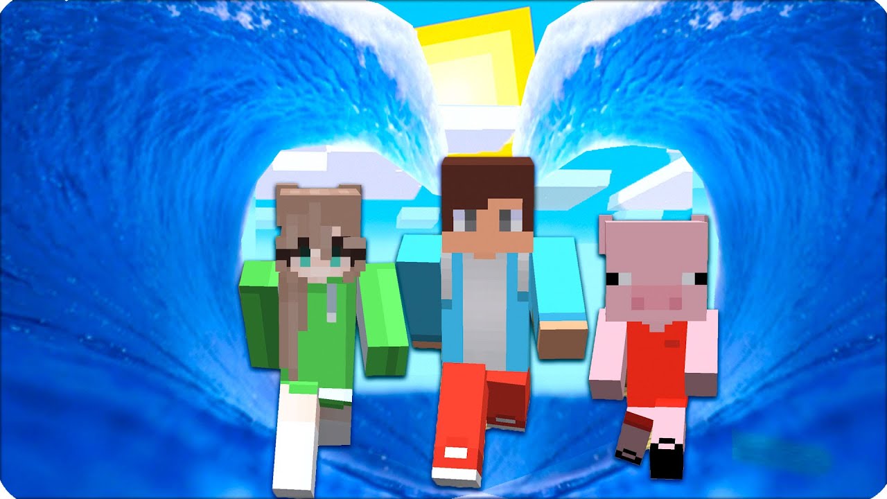 SURVIVE a HUGE TSUNAMI in MINECRAFT! - YouTube