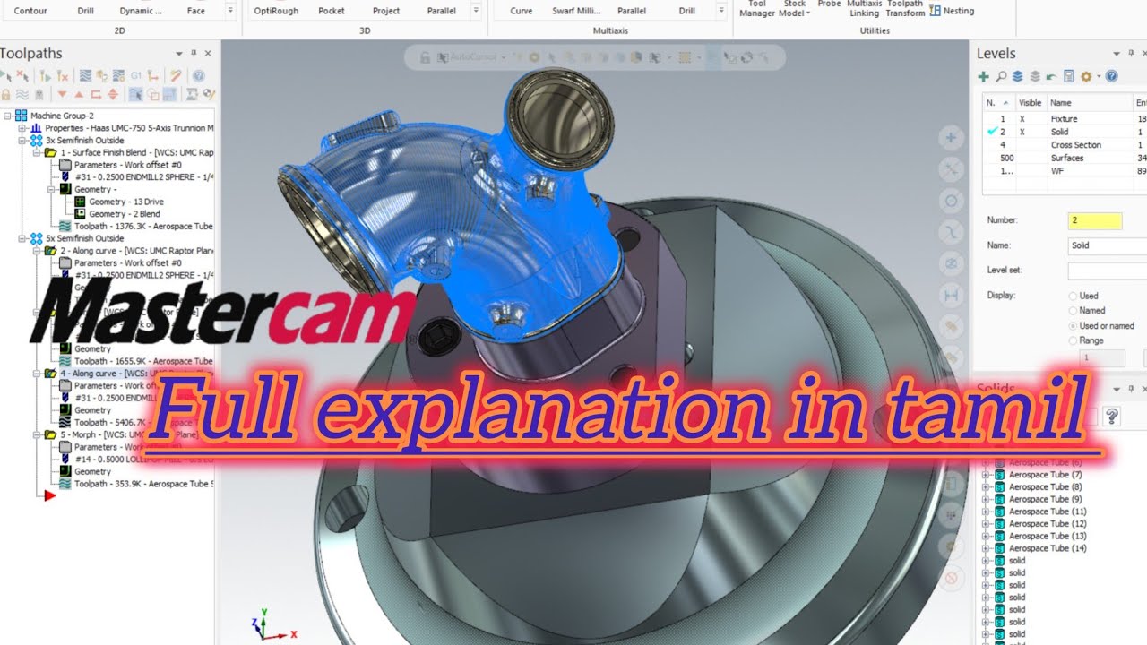 Mastercam Full Tutorial in one video l Tamil explanation |Complete Guide for Beginners # ...