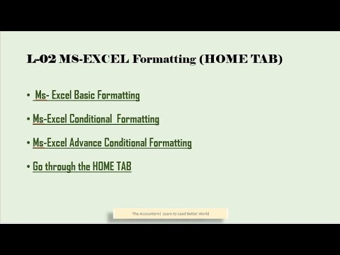 MS Excel Basic Course 2022 - Home Tab Complete Formatting conditonal formatting (Lecture 2 Part ...