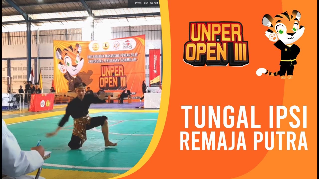 Seni Tunggal IPSI Kejuaraan Pencak Silat Unper Open 2023 (Remaja Putra ...