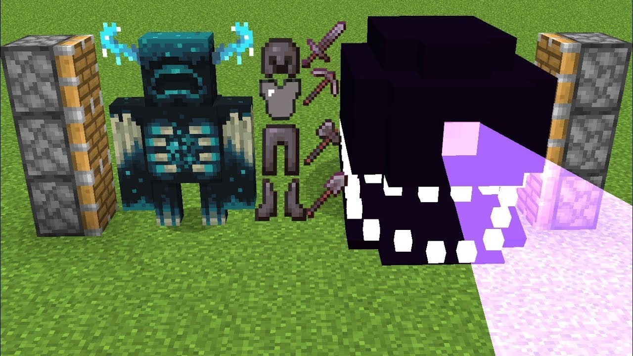 warden + all netherite armor + wither storm = ??? - YouTube