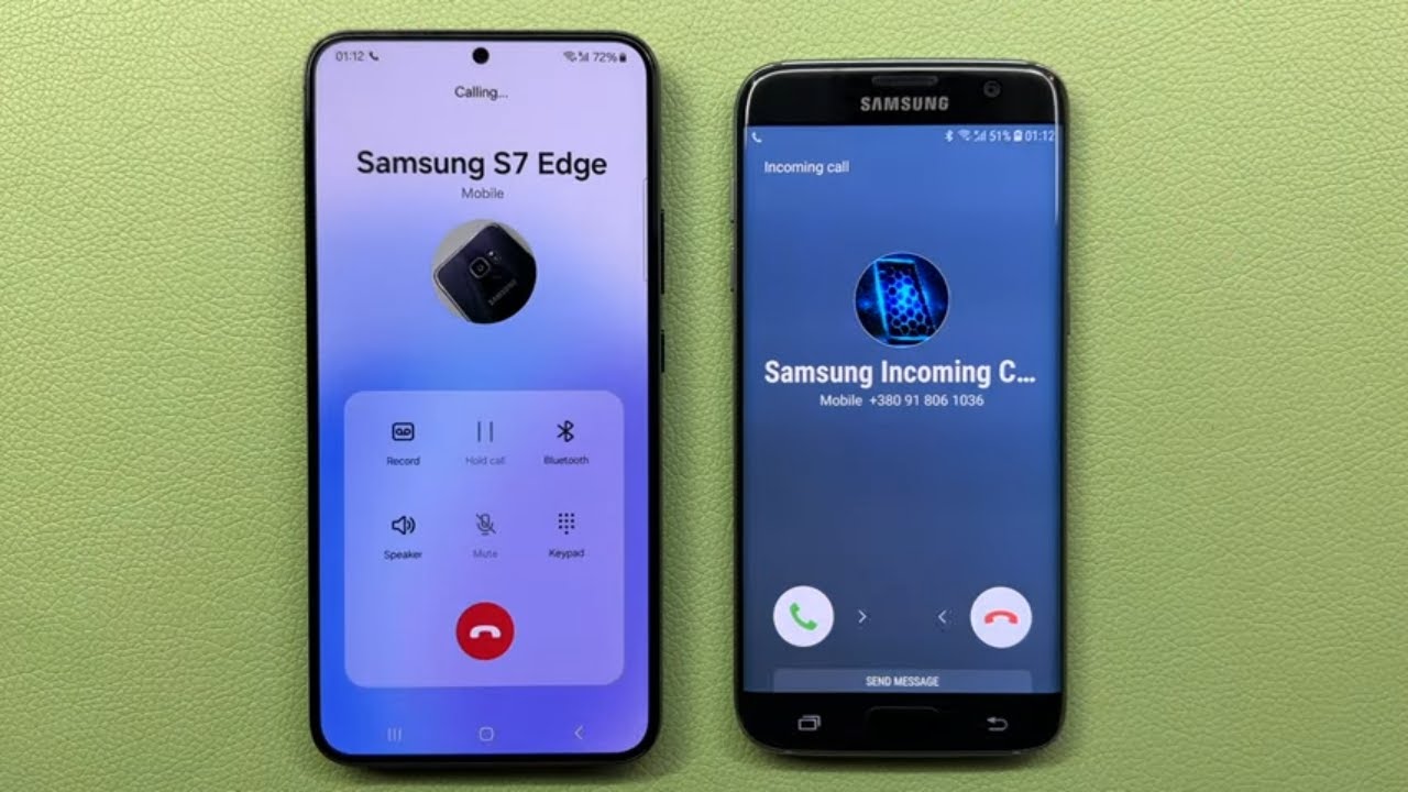 Samsung Galaxy S22+ calls Samsung Galaxy S7 Edge | Outgoing + Incoming Call. Over the Horizon ...