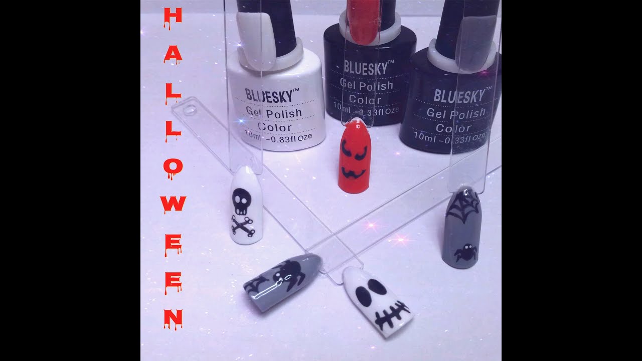 Halloween Nails - Shellac Manicure - Paznokcie Hybrydowe - YouTube