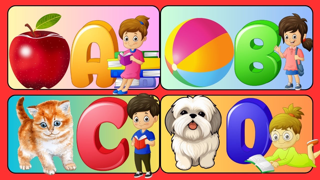 abcd || a for apple b for ball c for cat d for dog|| abcd phonic sound ...