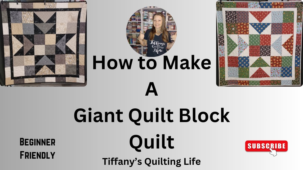 How to make 1 Giant Quilt Block into a Quilt - YouTube