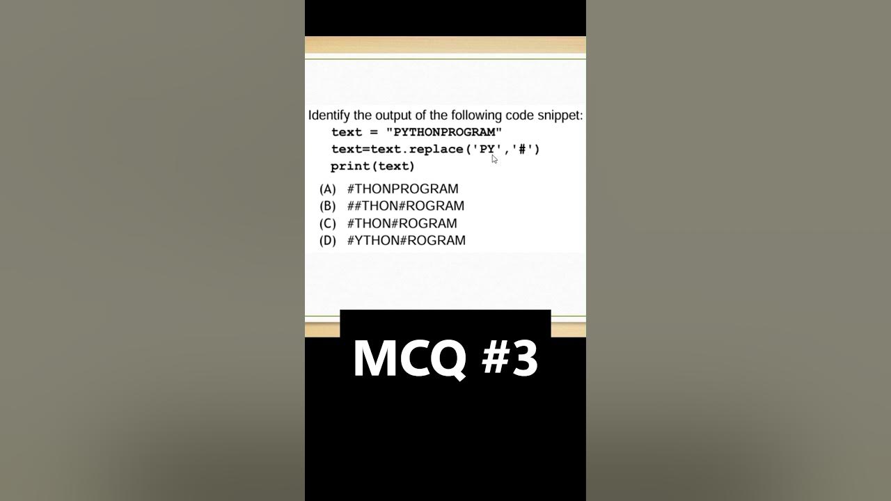 MCQ #3 |Python MCQs| CBSE Class 12|Computer Science| Important Python MCQs #class12 # ...