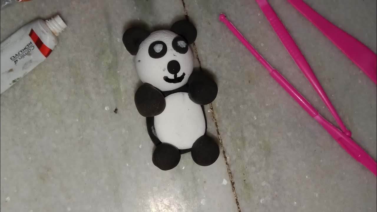 how to make panda 🐼| with super clay| - YouTube