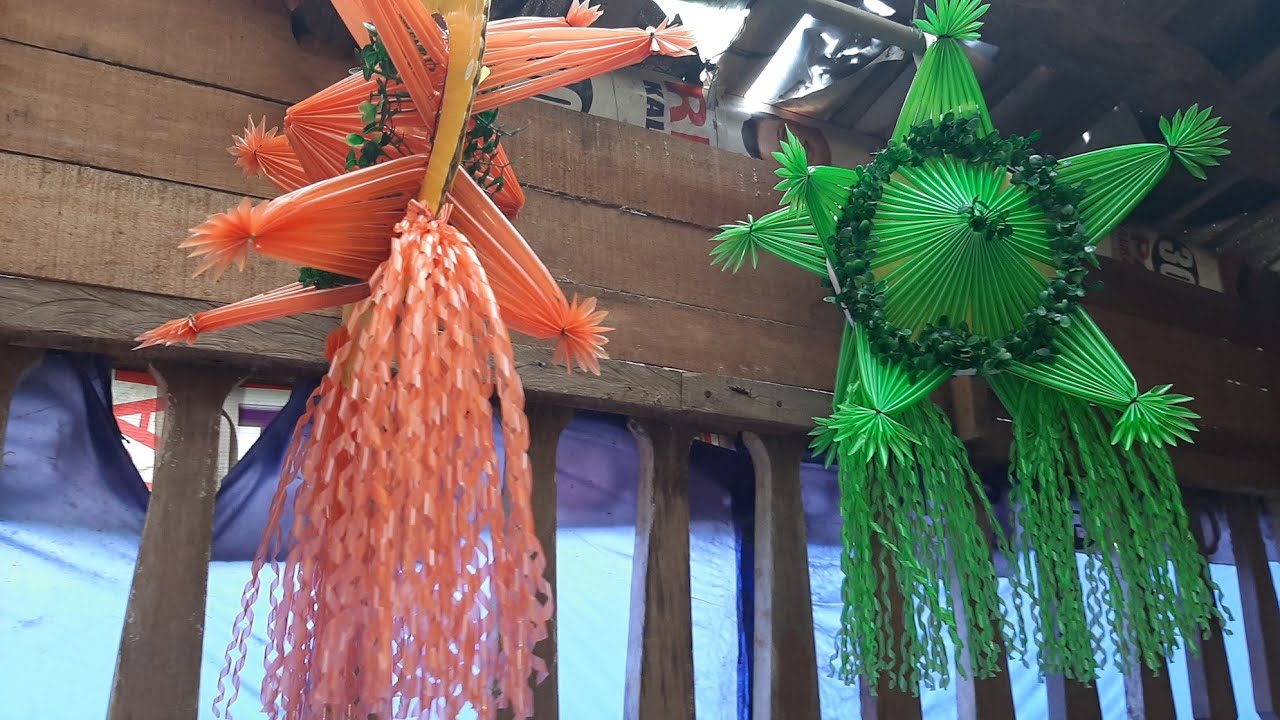 PAANO GUMAWA NG PALAWIT SA PAROL NA STRAW - YouTube