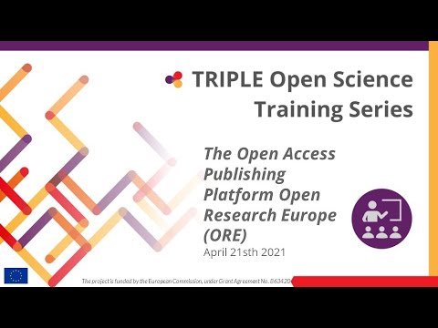 TRIPLE Open Science Training Series: ORE (21 April 2021) - YouTube