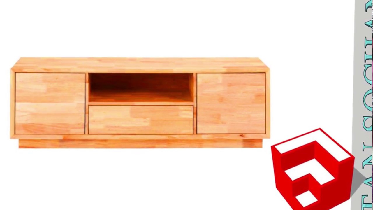 How to drawing TV stand Model 2 in Sketchup 2018 by Tan Sochan - YouTube