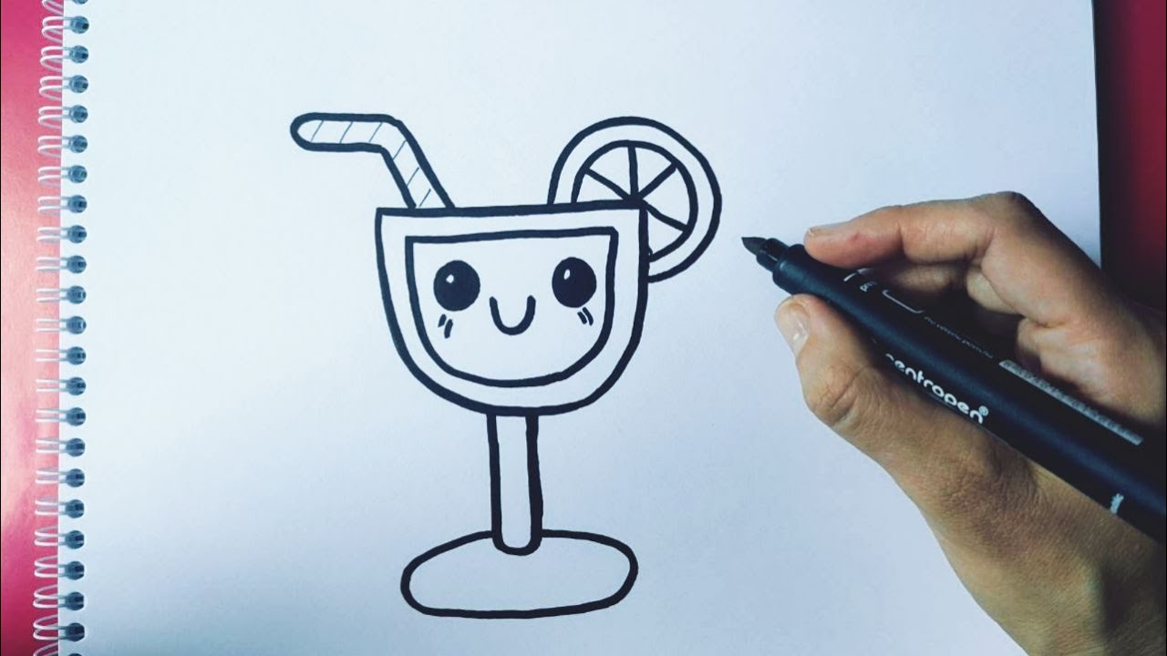 HOW TO DRAW A COCKTAIL STEP BY STEP - YouTube