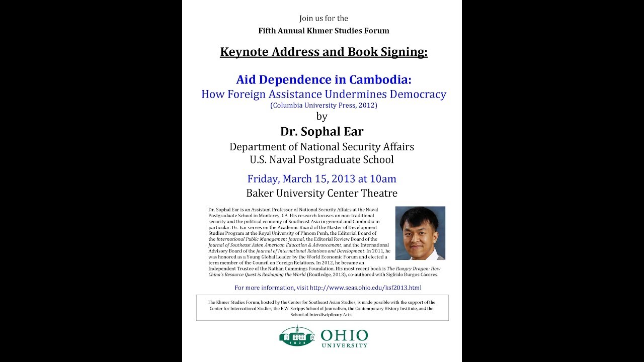 Sophal Ear Keynote at 5th Khmer Studies Forum 2013 Ohio University ...