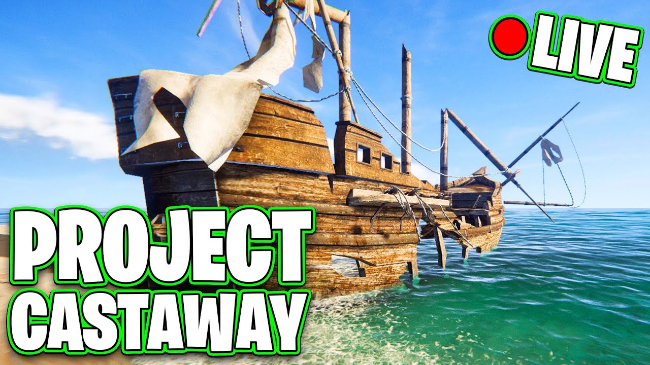 New Survival Game Stranded on an island! || Project Castaway EP 1 || 🔴 ...
