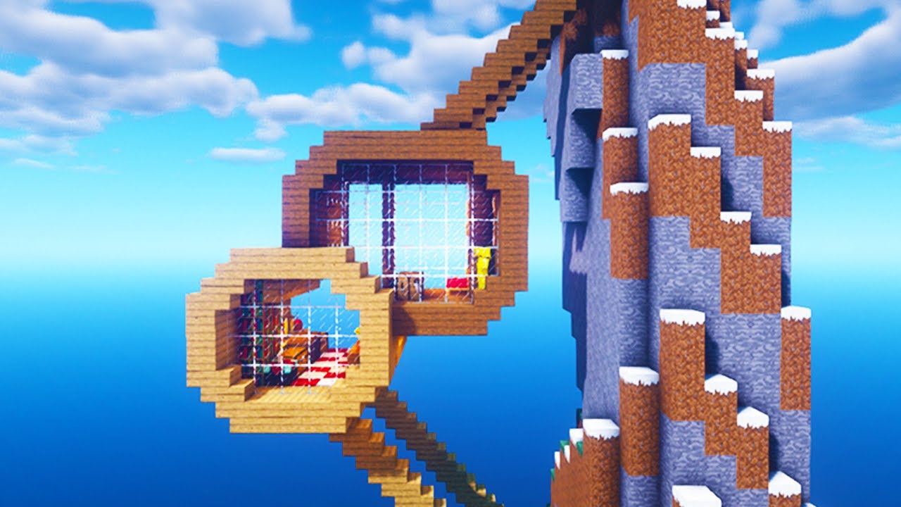 Minecraft Tutorial: How To Make A Wooden Survival Cliff House "2020 ...