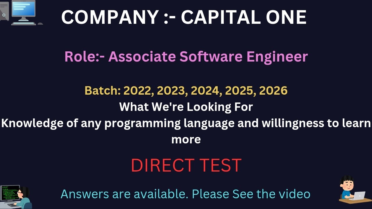 CapitalOne Assessment Question and Answers || Capital One Coding ...